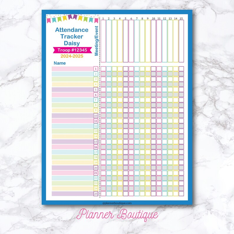Attendance Tracker: Editable Meeting Sign-in Sheet (digital Download ...