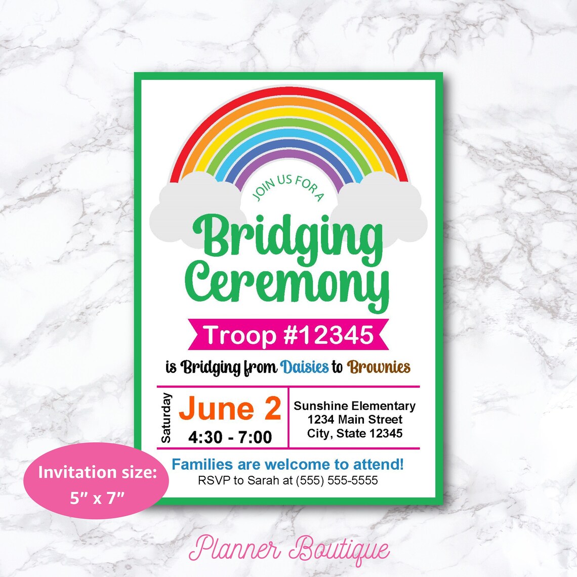 Bridging Ceremony Invitation: Rainbow Design (PDF Template) - Etsy