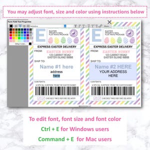 Easter Bunny Shipping Label Template (digital Download) - Etsy