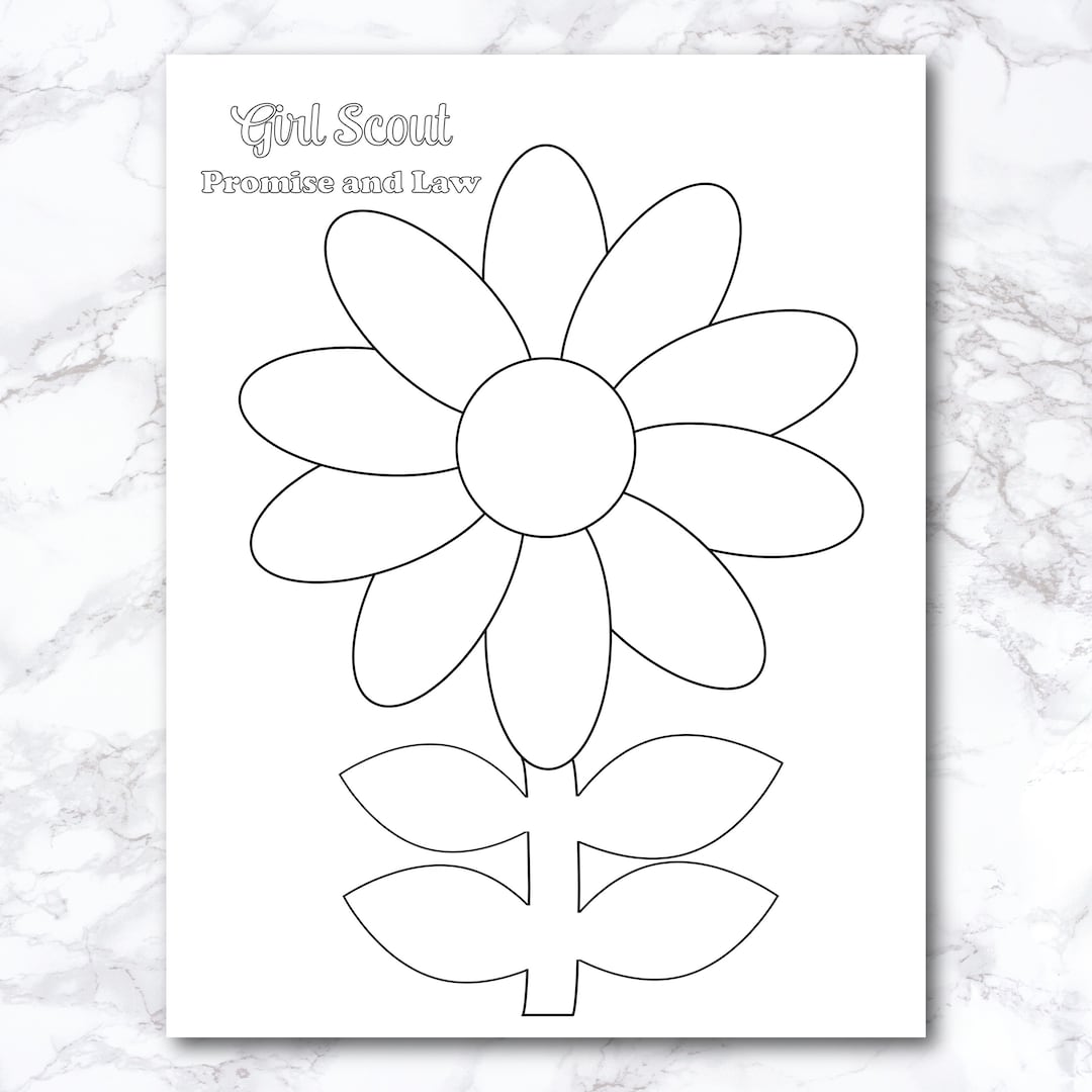 Girl Scout Daisy Petals Chart Promise and Law Coloring Pages - Etsy