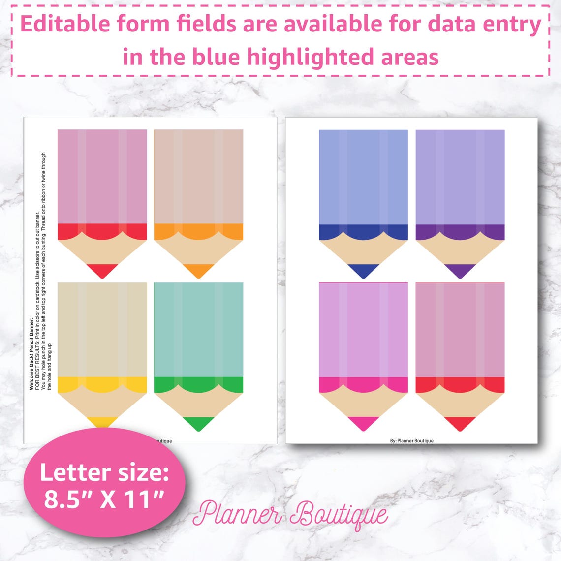 Welcome Back to School Pencil Banner: Classroom Decoration (digital ...
