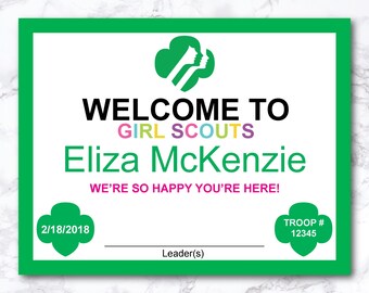 Welcome Girl Scout Certificate - Etsy