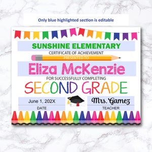 Second Grade Graduation Diploma (digital Download) - Etsy