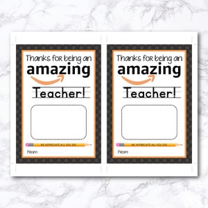 PRINTABLE Amazon Gift Card Holder, Teacher Thank You , Teacher Gift ...
