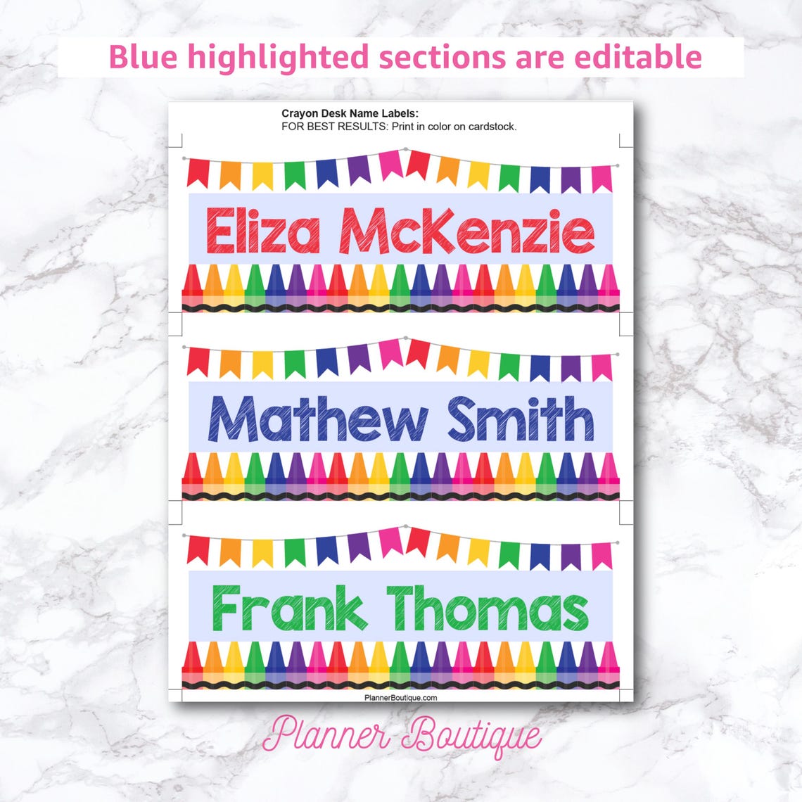 Desk Name Labels: Back to School Classroom Decor Fillable (digital ...