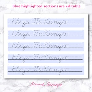 Personalized Cursive Name Tracing Sheet Writing Worksheet Learn to ...