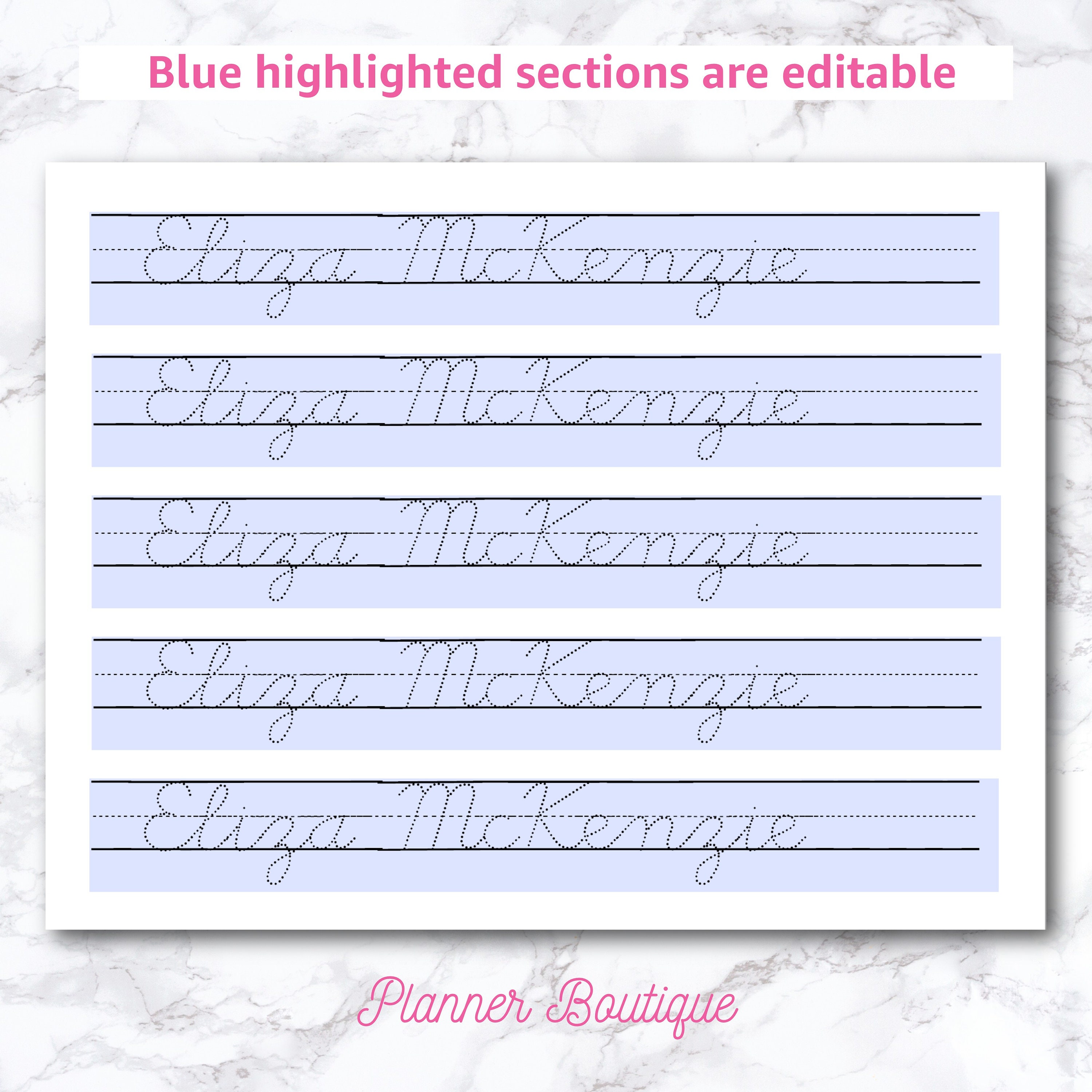Personalized Cursive Name Tracing Worksheet: Handwriting Practice ...