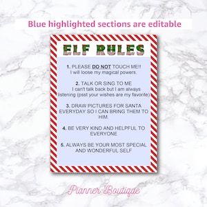 Elf Rules Letter: Holiday Arrival Note (digital Download) - Etsy