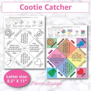Getting to Know You Cootie Catcher Game: Icebreaker Activity (PDF ...