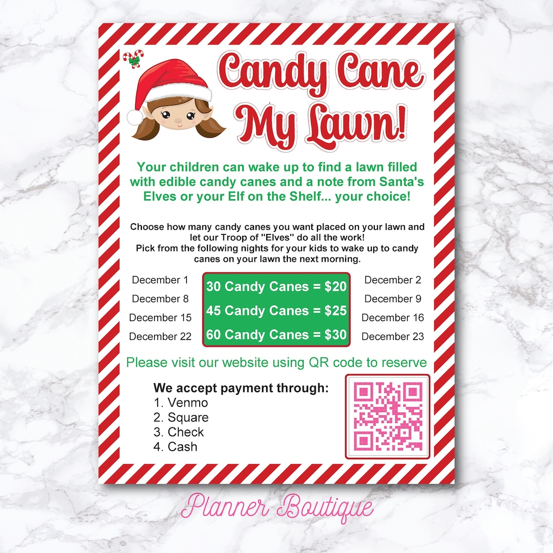 Candy Cane Fundraiser Flyer: Christmas Holiday Elf Troop (digital ...