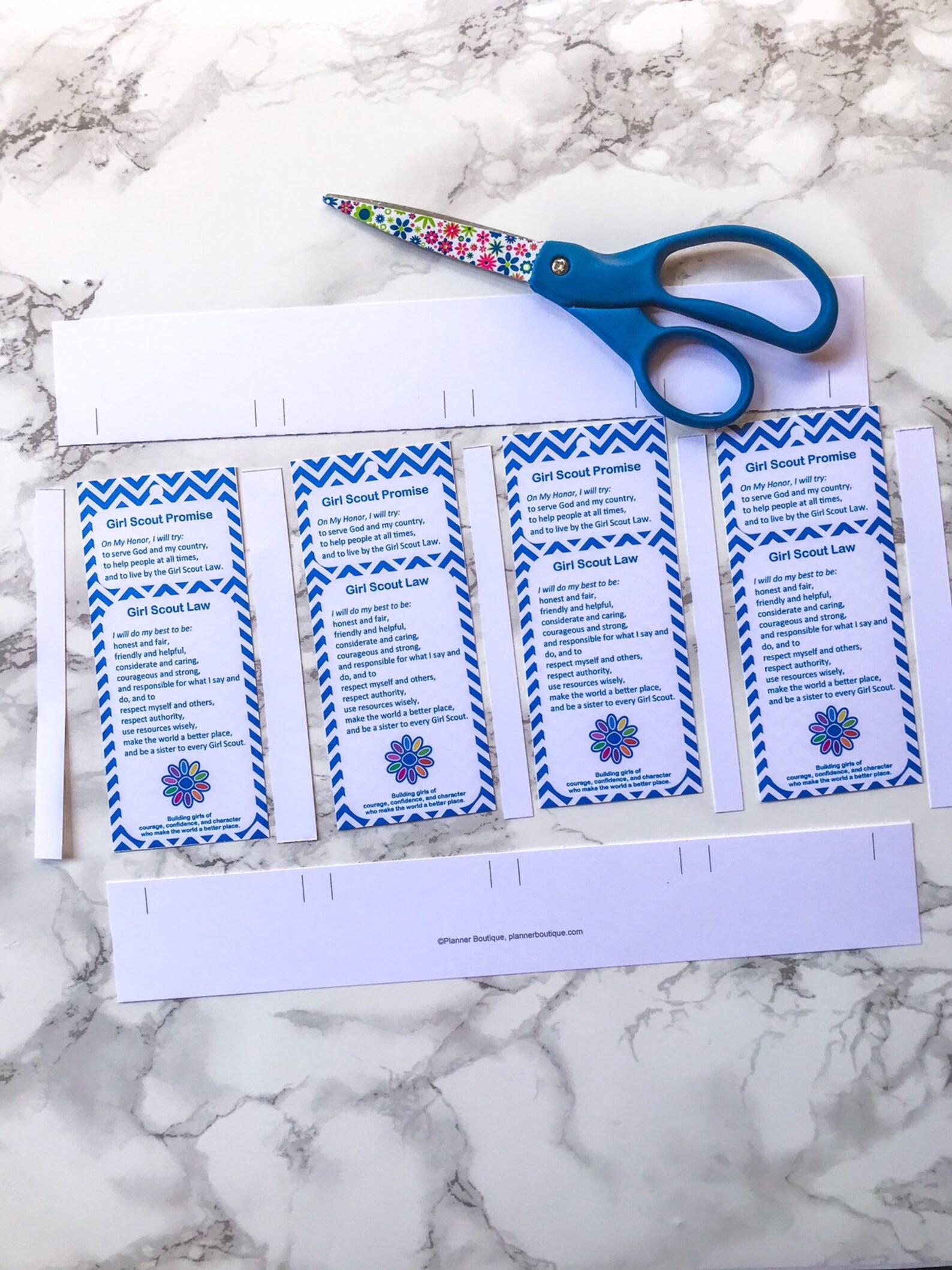 Girl Scout Promise and Law Bookmark Printable Daisy Girl | Etsy