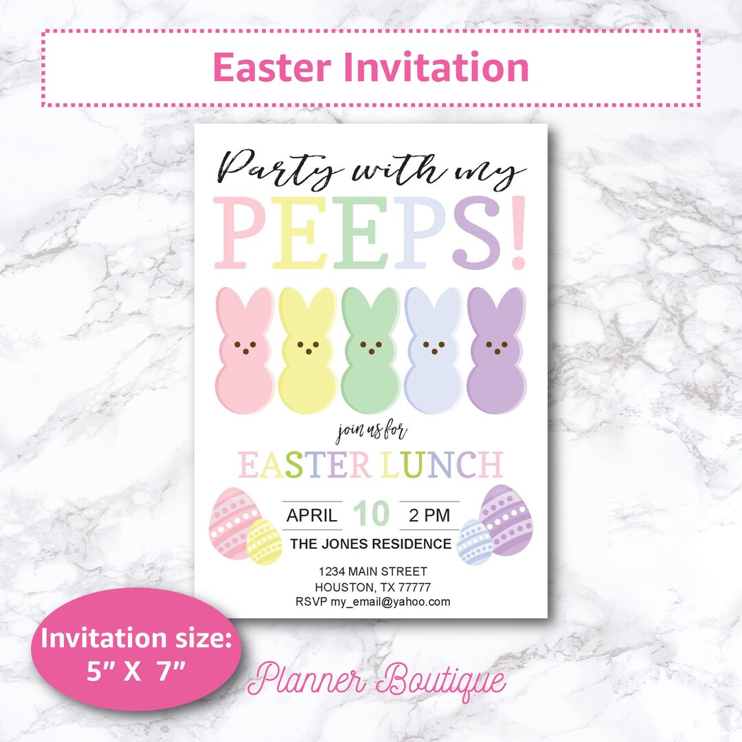 Editable Easter Party Invitation - INSTANT DOWNLOAD - DIY - Easter ...