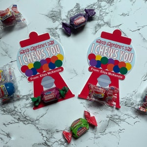 Gumball Machine Valentine Printable, Gum, Kids' Valentine, School ...