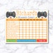 Video Game Reward Chart: Editable Chore Chart (digital Download) - Etsy