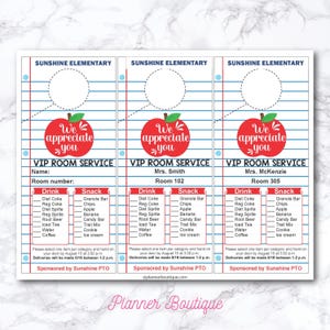 Editable Teacher Room Service Door Hanger Appreciation Week Ideas ...