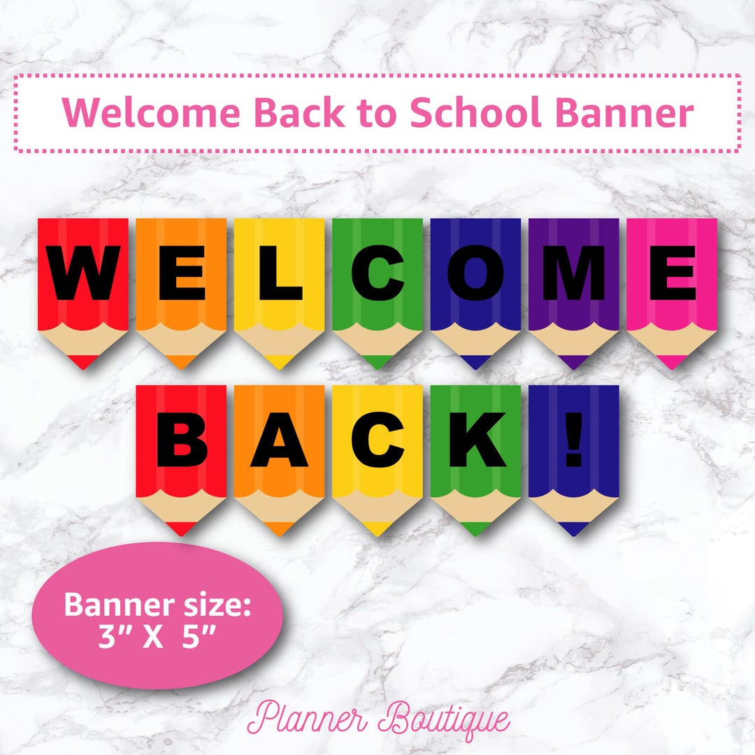 Welcome Back to School Pencil Banner Teacher Classroom Door Decoration ...