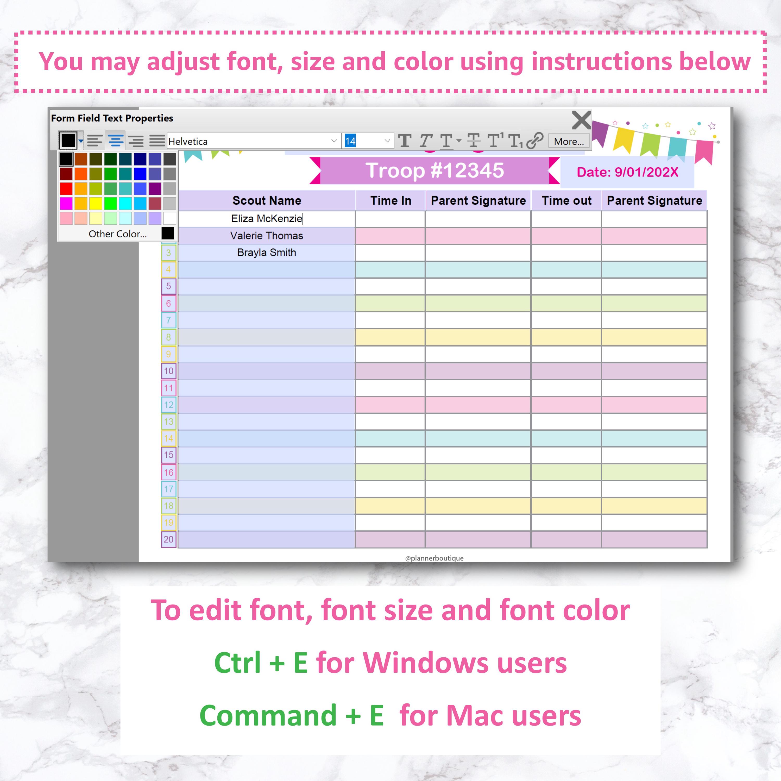 Meeting Sign In/out Sheet: Attendance (digital Download) - Etsy
