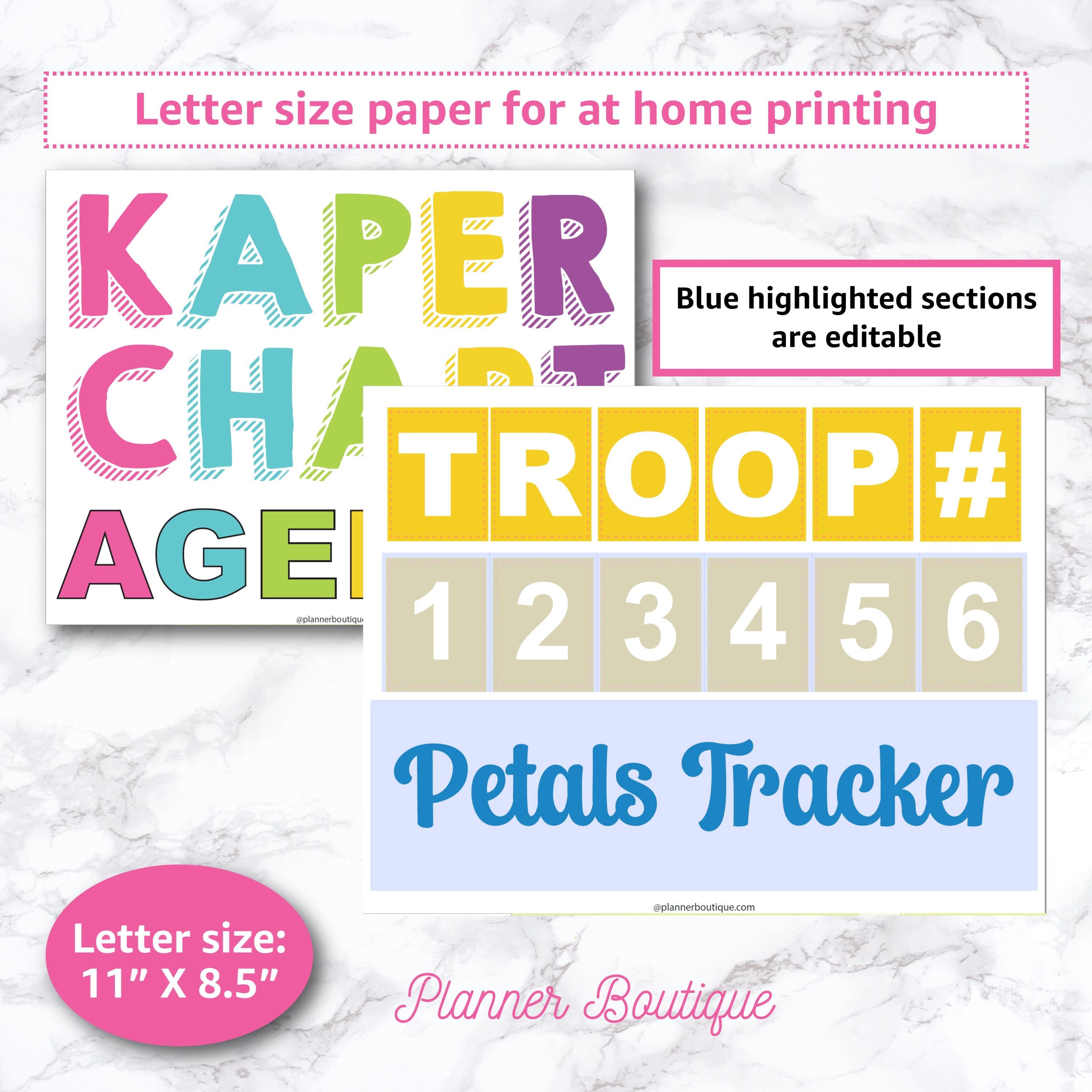 Daisy Kaper Chart: Editable Troop Leader Meeting Display (instant ...