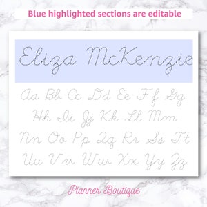 Personalized Cursive Name Tracing Sheet Writing Worksheet Learn to ...