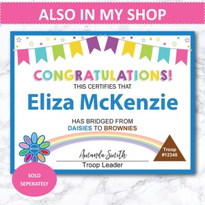 Editable Scout Cookie Sales Award Certificate, Printable Girl Top ...