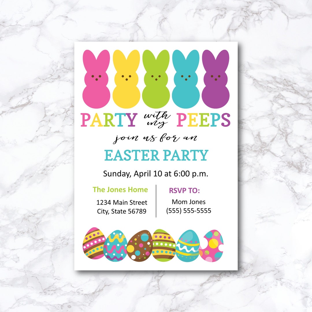 Editable Easter Party Invitation INSTANT DOWNLOAD DIY Easter Invite ...