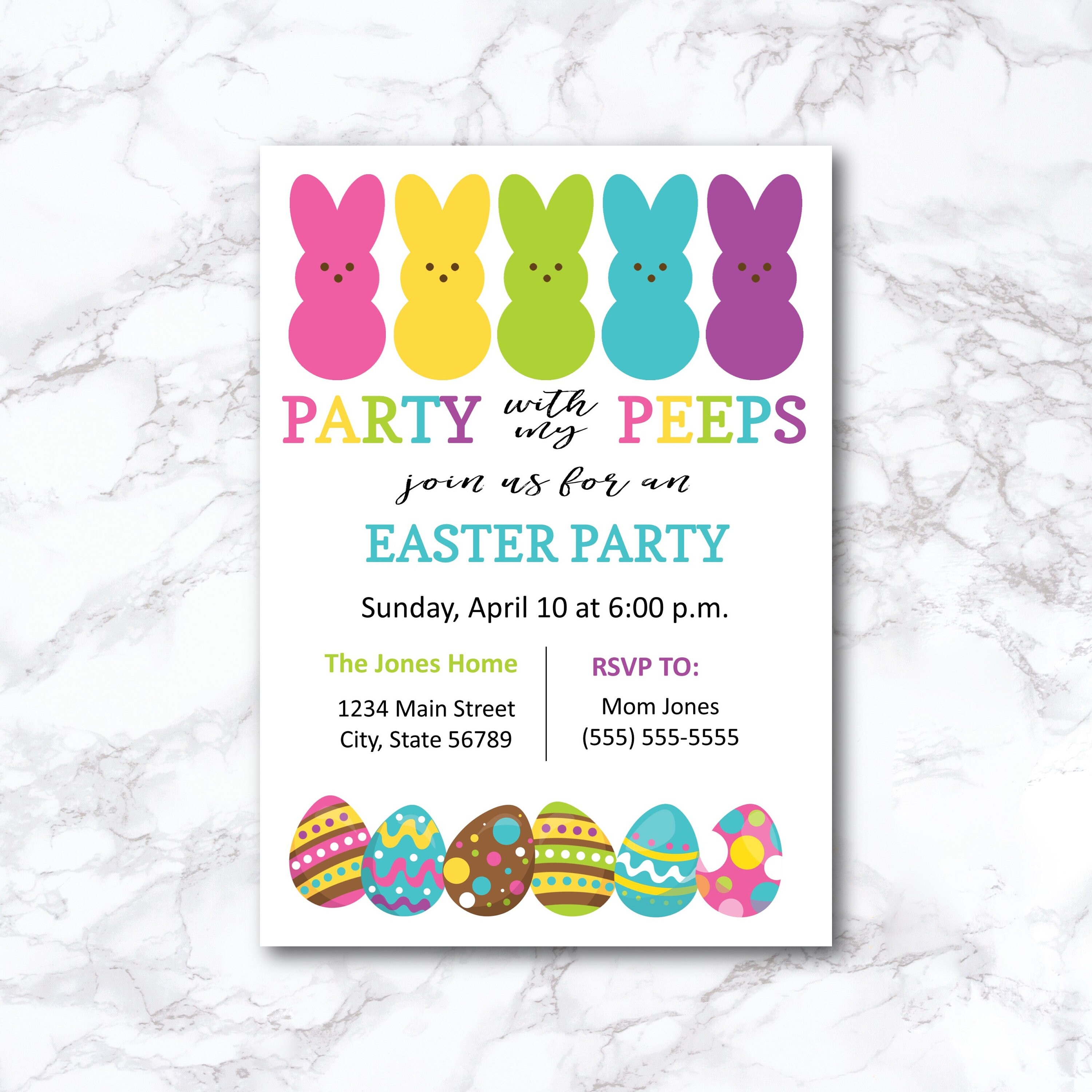 Editable Easter Party Invitation INSTANT DOWNLOAD DIY | Etsy