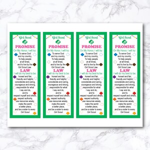 Girl Scout Promise and Law Bookmark Troop Leader GS Handout - Etsy