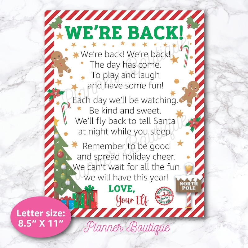 We Are Back Elf Letter - Etsy