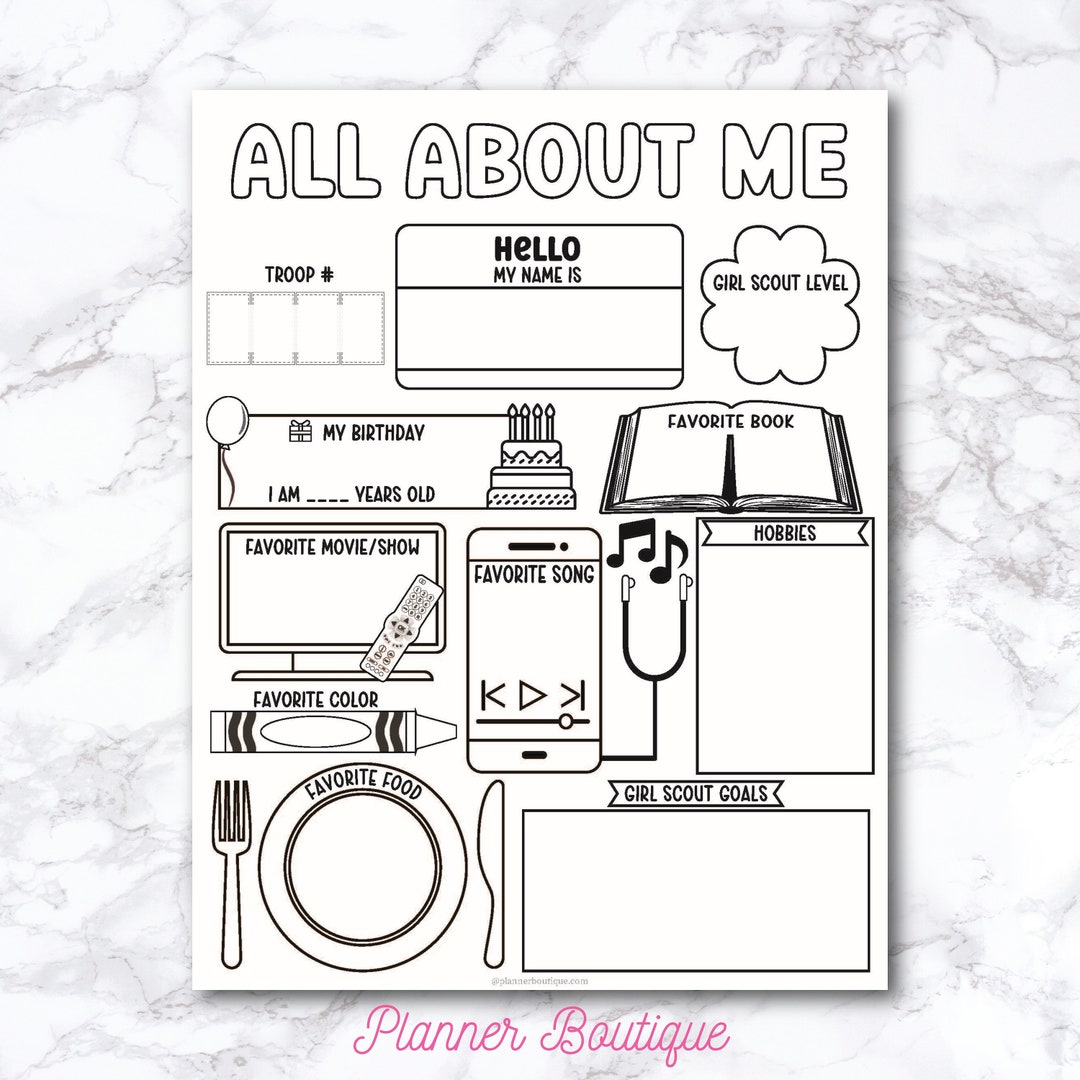 All About Me Activity Introduction Printable for All Ranks Teacher Boys ...