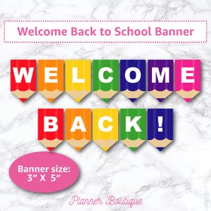 Welcome Back to School Pencil Banner: Classroom Decoration (digital ...