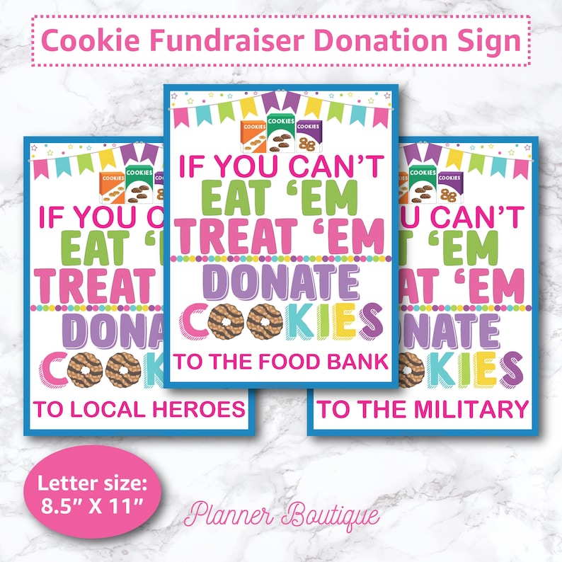 Cookie Booth Donation Sign: Instant Download - Etsy