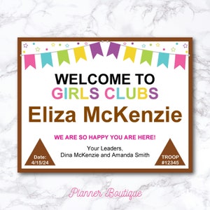 Editable Welcome Certificate for Brownie Girl Club Scout New Member ...
