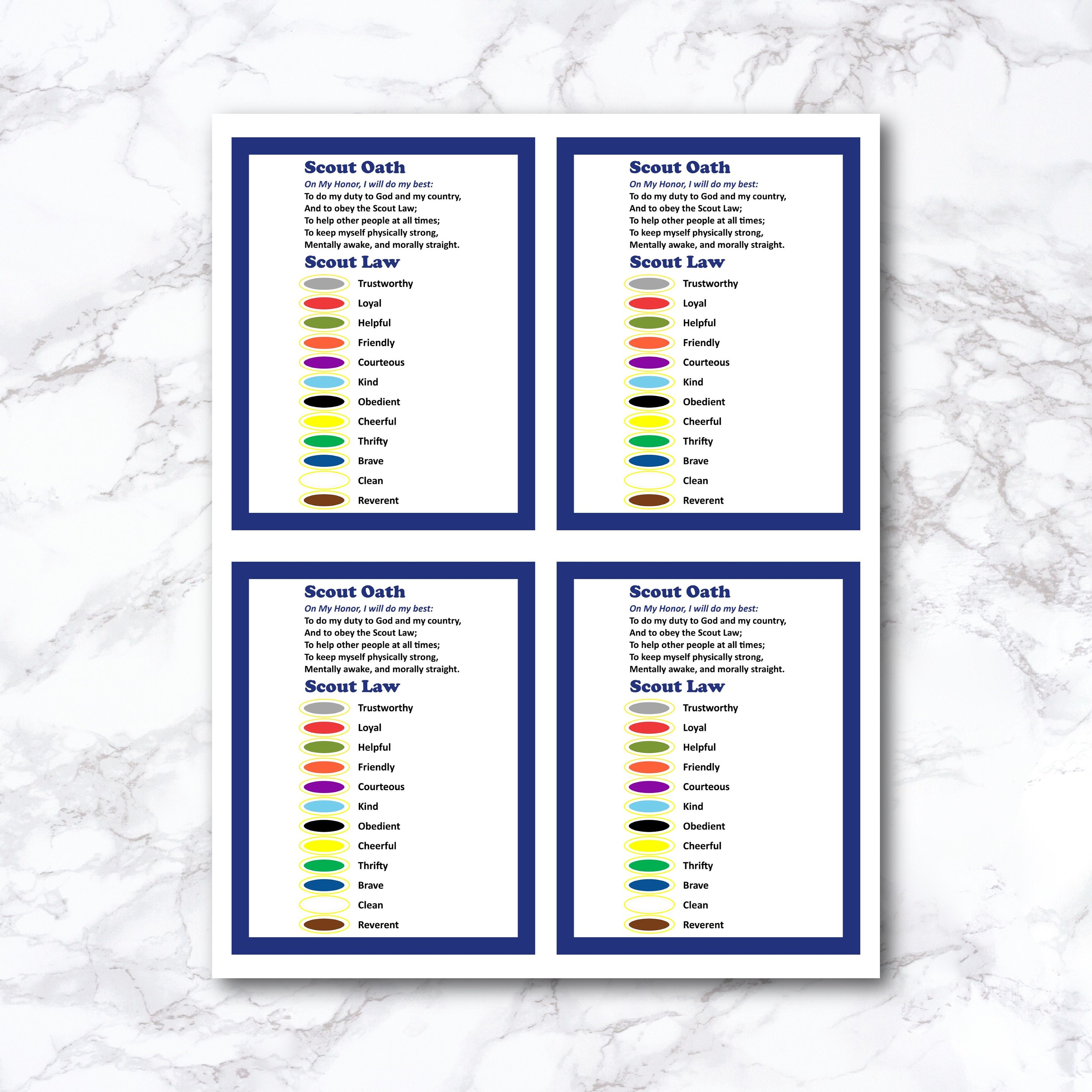 Cub Scout Promise Activity Sheets