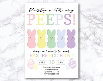 Editable Easter Party Invitation INSTANT DOWNLOAD DIY Easter Invite ...
