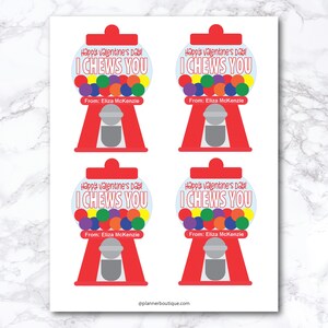 Gumball Machine Valentine Printable, Gum, Kids' Valentine, School ...