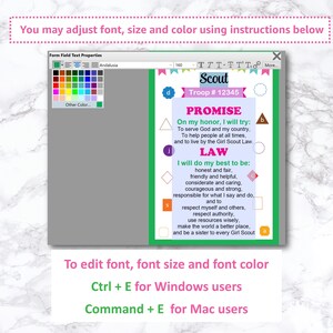 Editable Scout Promise and Law Poster for Troop 20" X 30" Printable ...