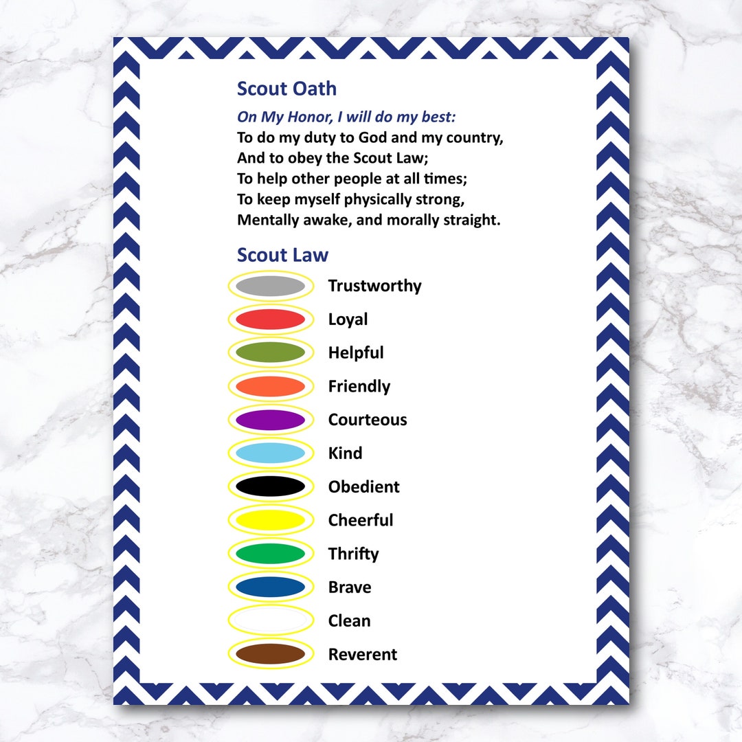 Cub Scout Promise and Law Printable, Cub Scout, Scout Handout, Scout ...