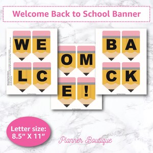 Welcome Back to School Pencil Banner: Classroom Decoration (digital ...