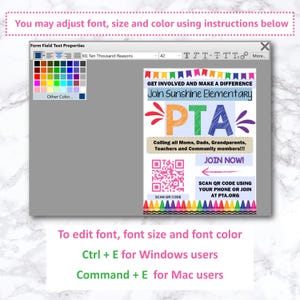 Editable Join PTA PTO Flyer Membership Drive Template With QR Code for ...