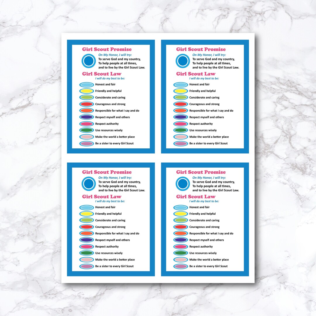 Girl Scout Promise and Law Printable, Daisy Girl Scout, Daisy Petals ...