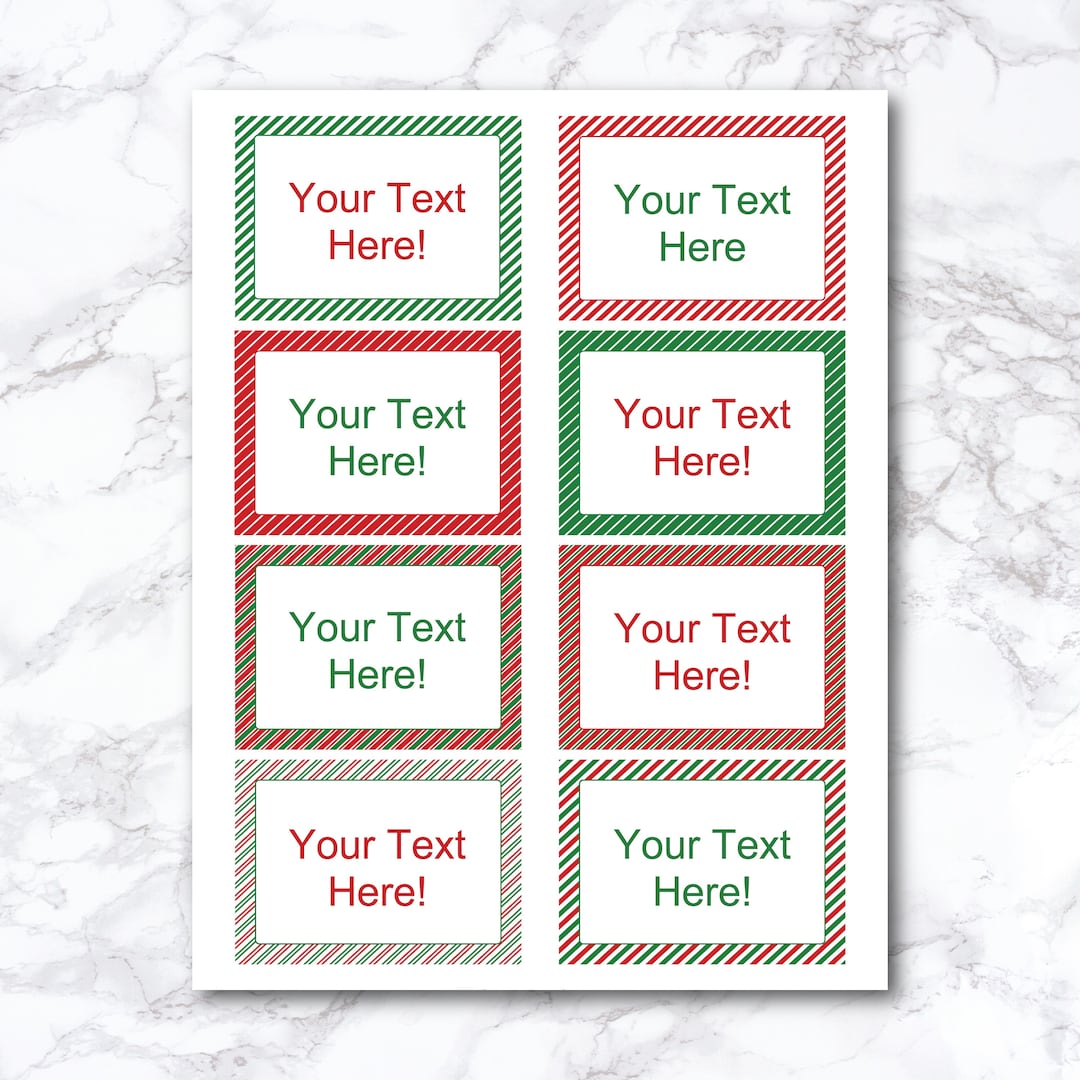 Editable Christmas Label Template, Holiday Gift Tags (digital Download ...