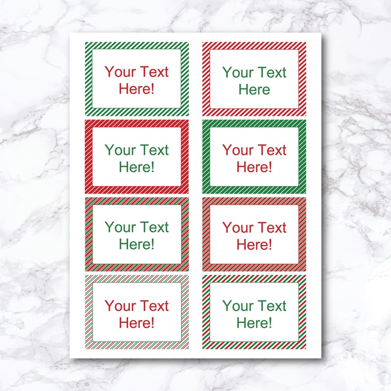 Editable Christmas Label Template, Holiday Gift Tags (digital Download ...