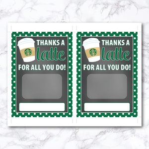 PRINTABLE Starbucks Gift Card Holder, Teacher Thank You, Teacher Gift ...