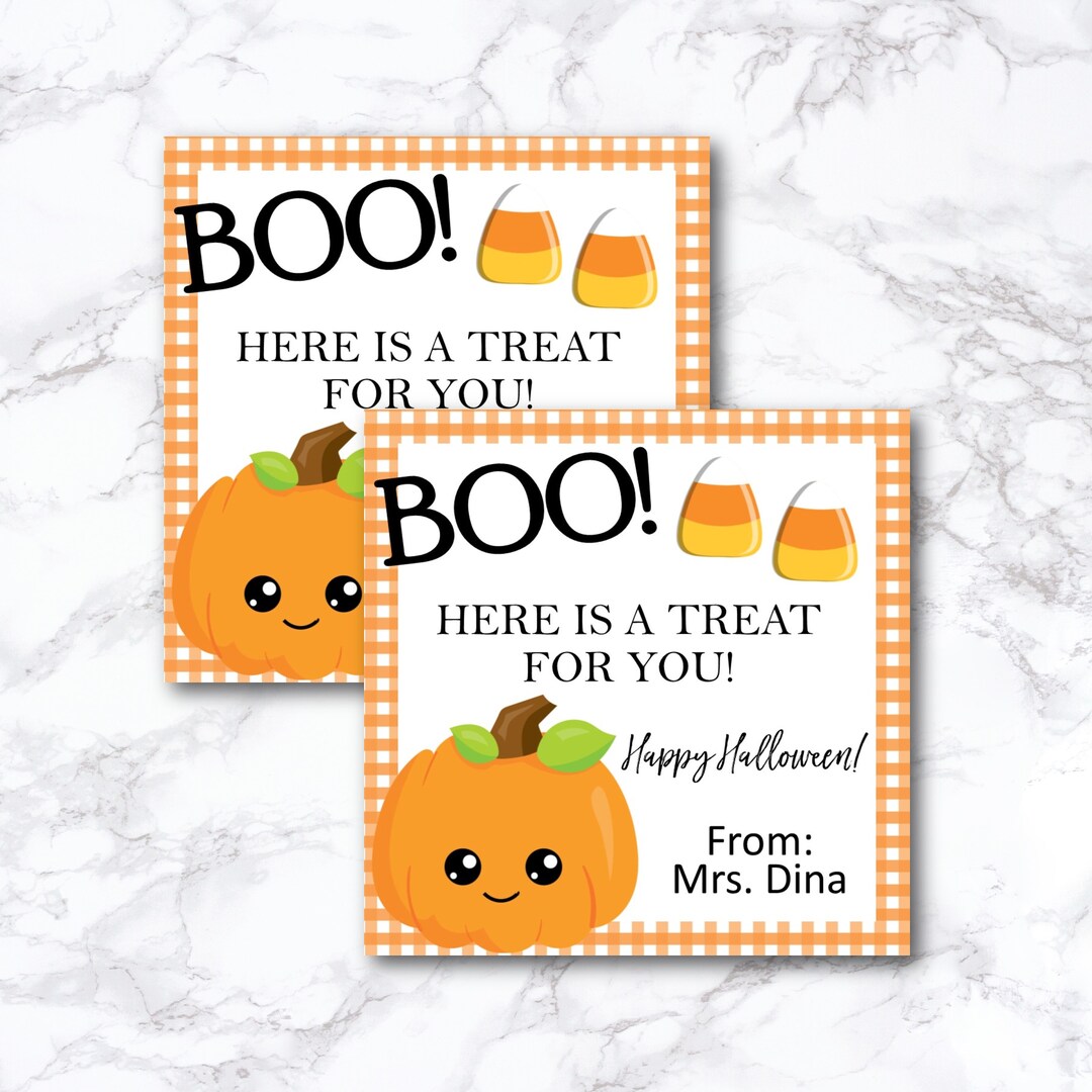Halloween Gift Tags for Kids, Printable, Instant Download, Editable ...