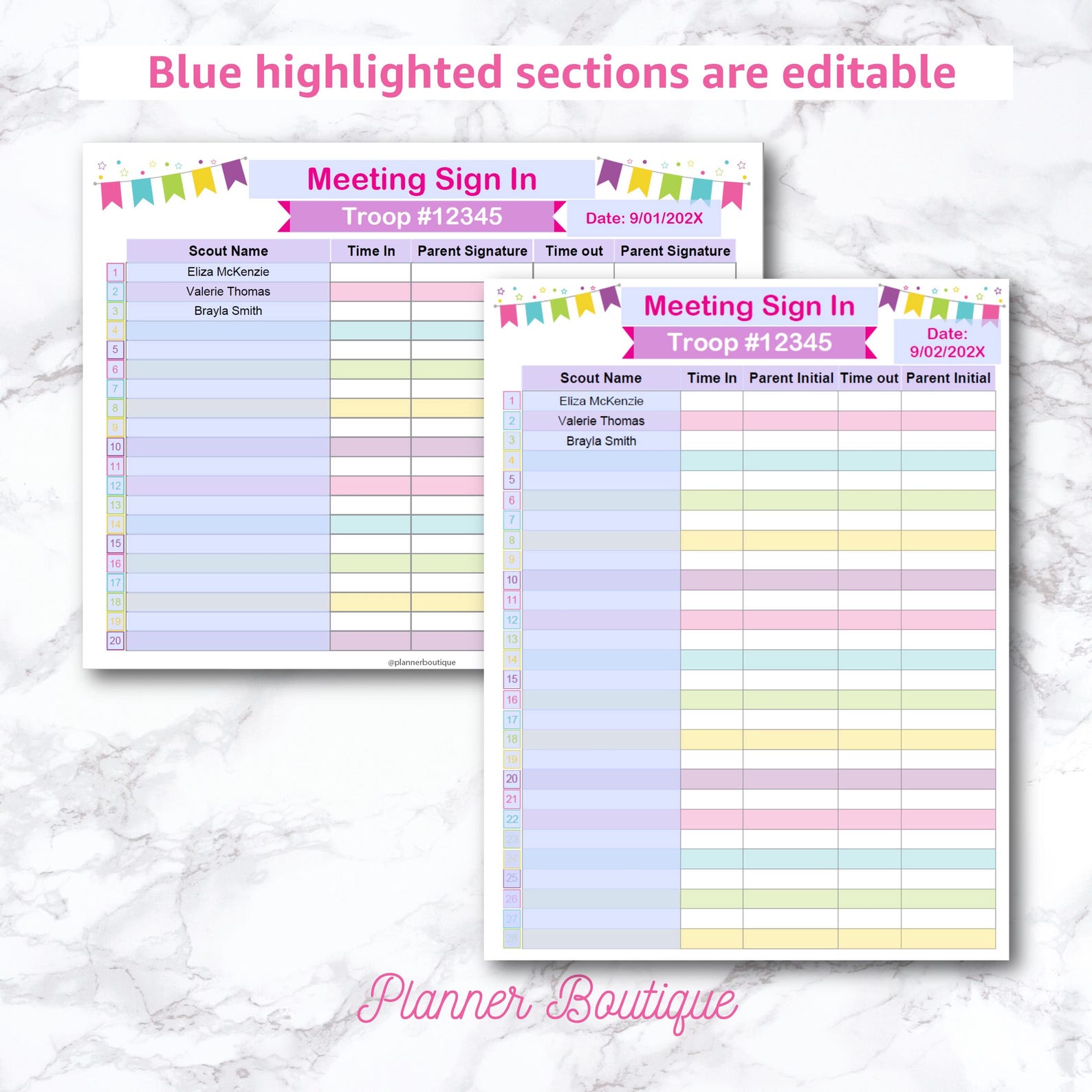 Meeting Sign In/out Sheet: Attendance (digital Download) - Etsy