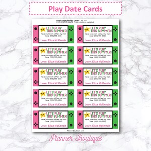 Editable Play Date Calling Card, End of School Cards for Kids, Playdate ...
