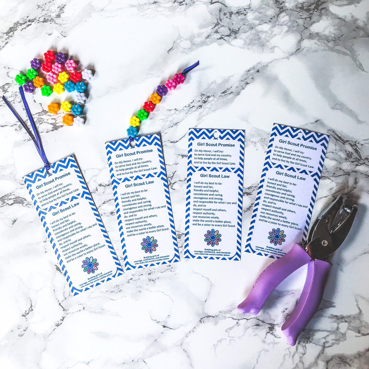 Girl Scout Promise and Law Bookmark Printable Daisy Girl | Etsy