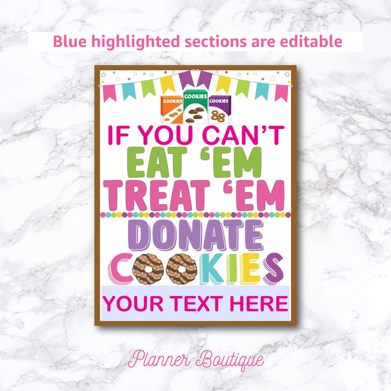 Cookie Booth Donation Sign - Etsy
