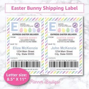 Easter Bunny Shipping Label Template (digital Download) - Etsy