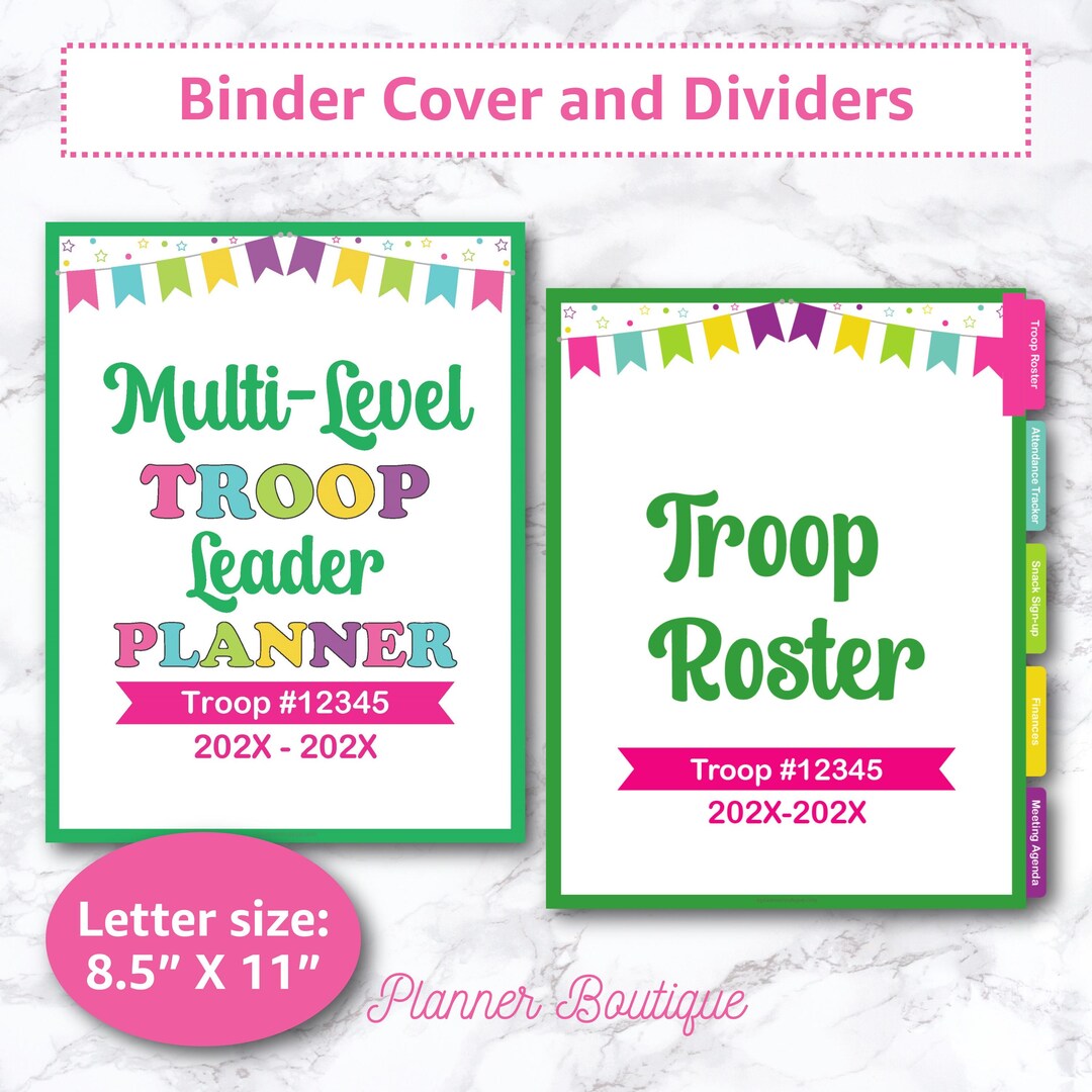 Troop Leader Binder Cover: Editable Planner Organizer (digital Download ...